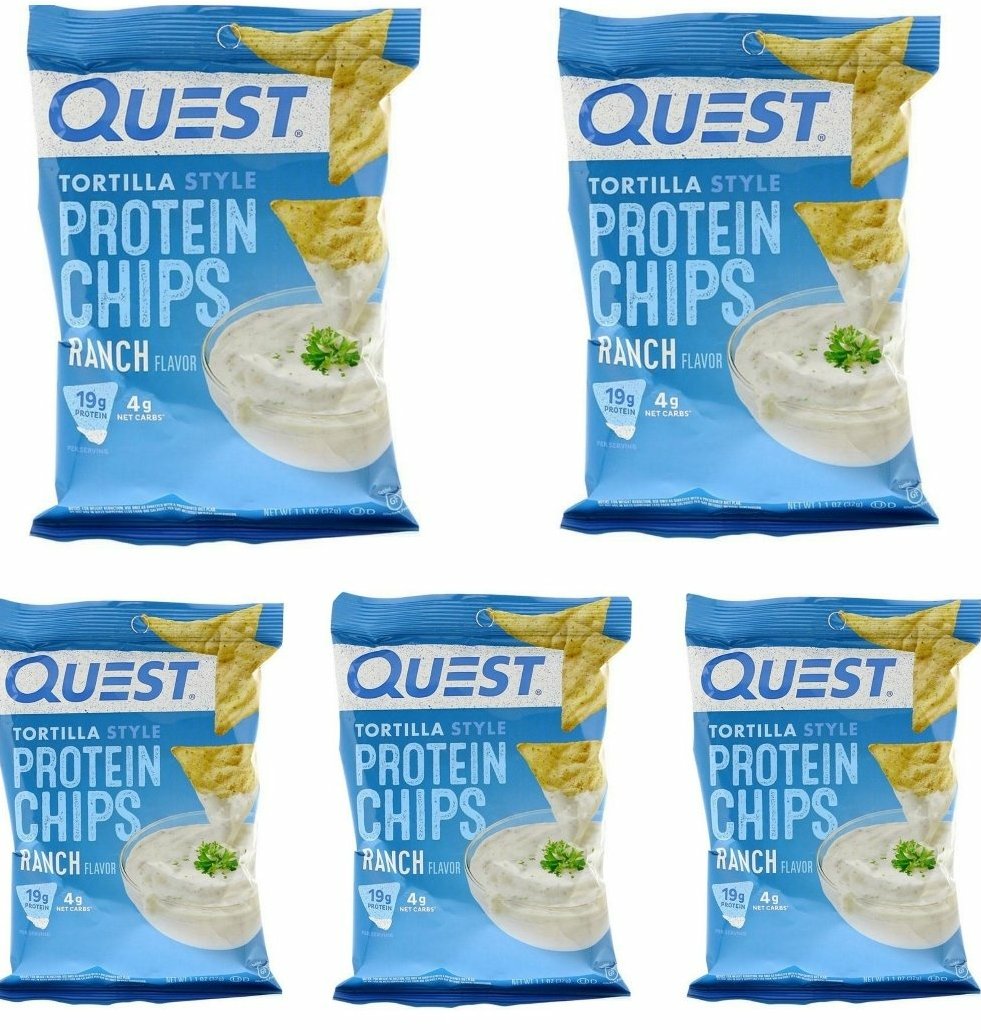 Quest - Tortilla Style Protein Chips - Ranch Flavour - Bulk Buy 5 pack ...